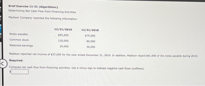Solved Brief Exercise 11-31 (Algorithmic) Determining Net | Chegg.com