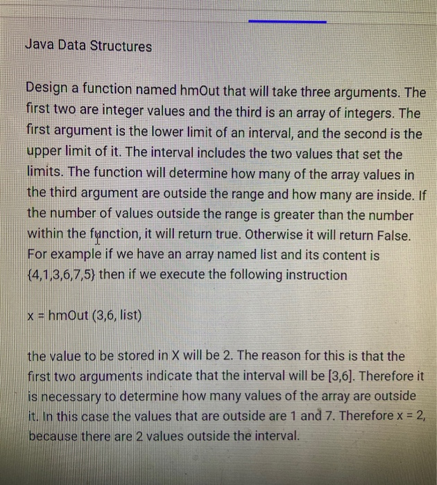 Solved Java Data Structures Design a function named hmOut | Chegg.com