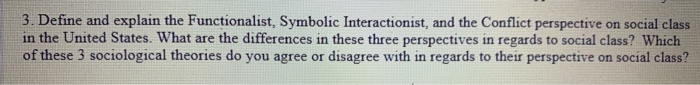 Solved 3. Define and explain the Functionalist, Symbolic | Chegg.com