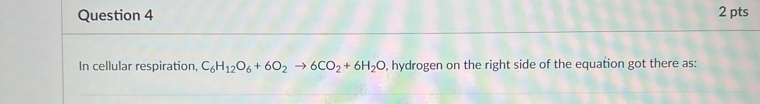Solved In cellular respiration, C6H12O6+6O2→6CO2+6H2O, | Chegg.com