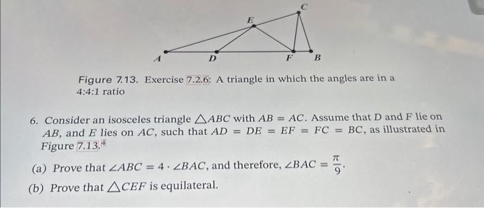 Solved Figure 7.13. Exercise 7.2.6: A triangle in which the | Chegg.com