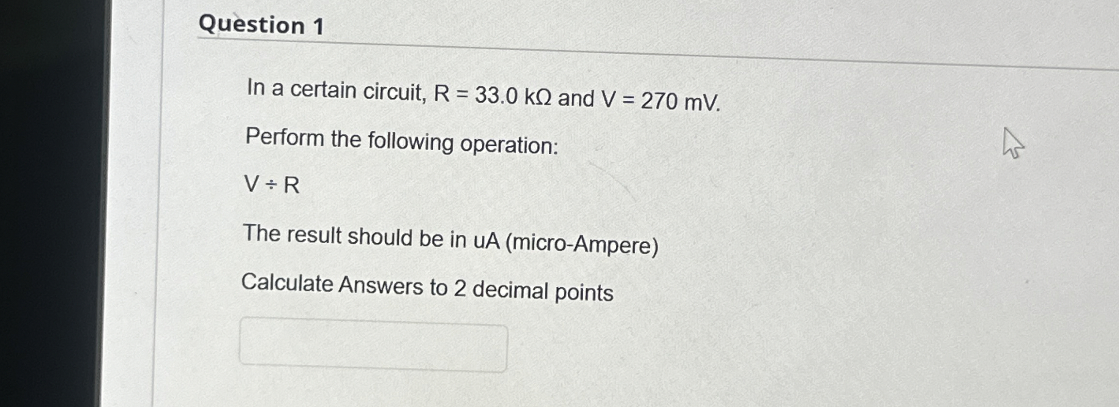 Solved Question 1In a certain circuit, R=33.0kΩ ﻿and | Chegg.com