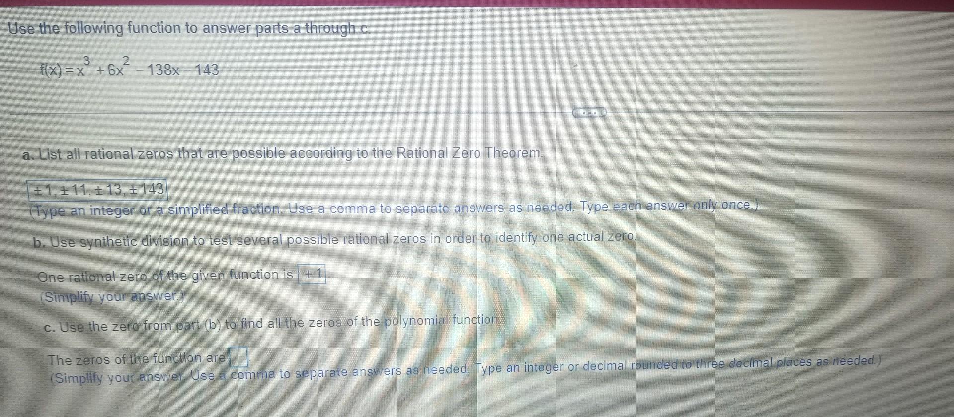Solved Use the following function to answer parts a through | Chegg.com