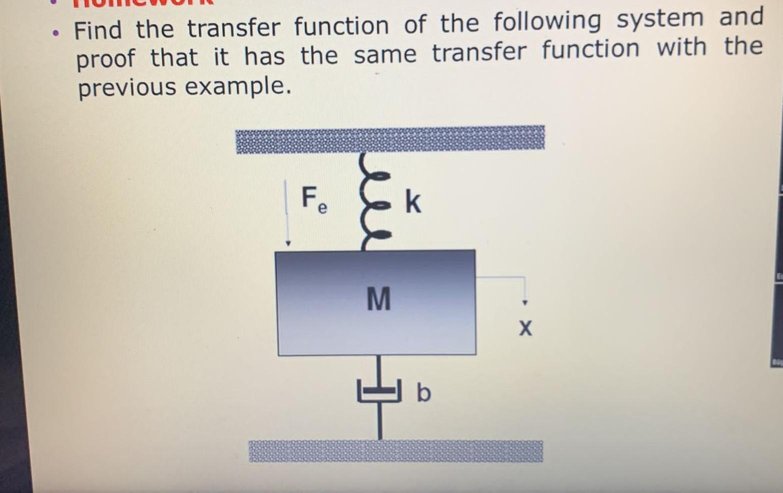 Solved - Find the transfer function of the following system | Chegg.com