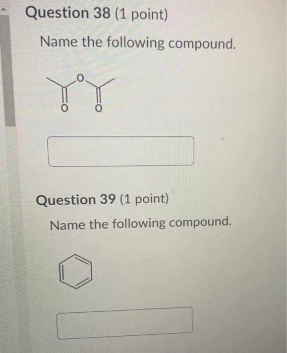 Solved H Н Н Question 7 (1 point) Name the following | Chegg.com