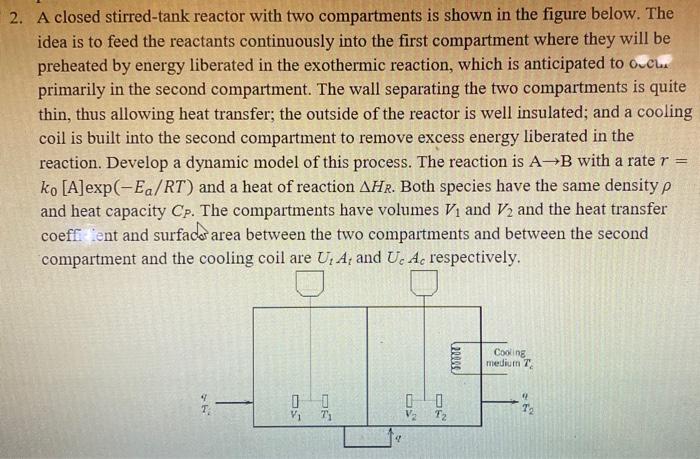 Solved 2. A closed stirred-tank reactor with two | Chegg.com