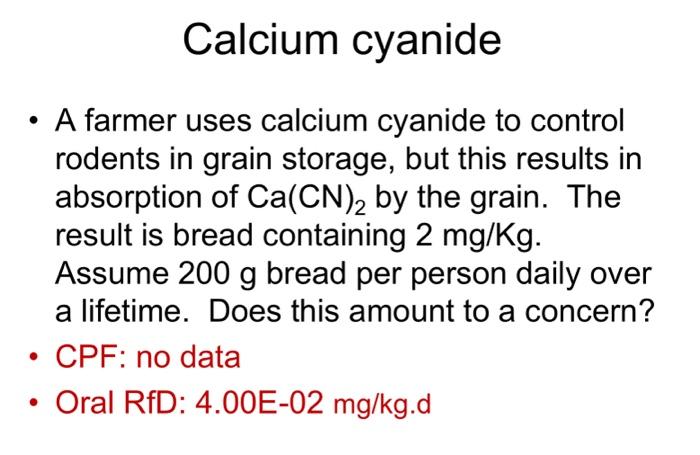 Solved Calcium cyanide A farmer uses calcium cyanide to | Chegg.com