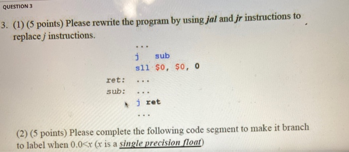 Solved QUESTION 3 3. (1) (5 points) Please rewrite the | Chegg.com