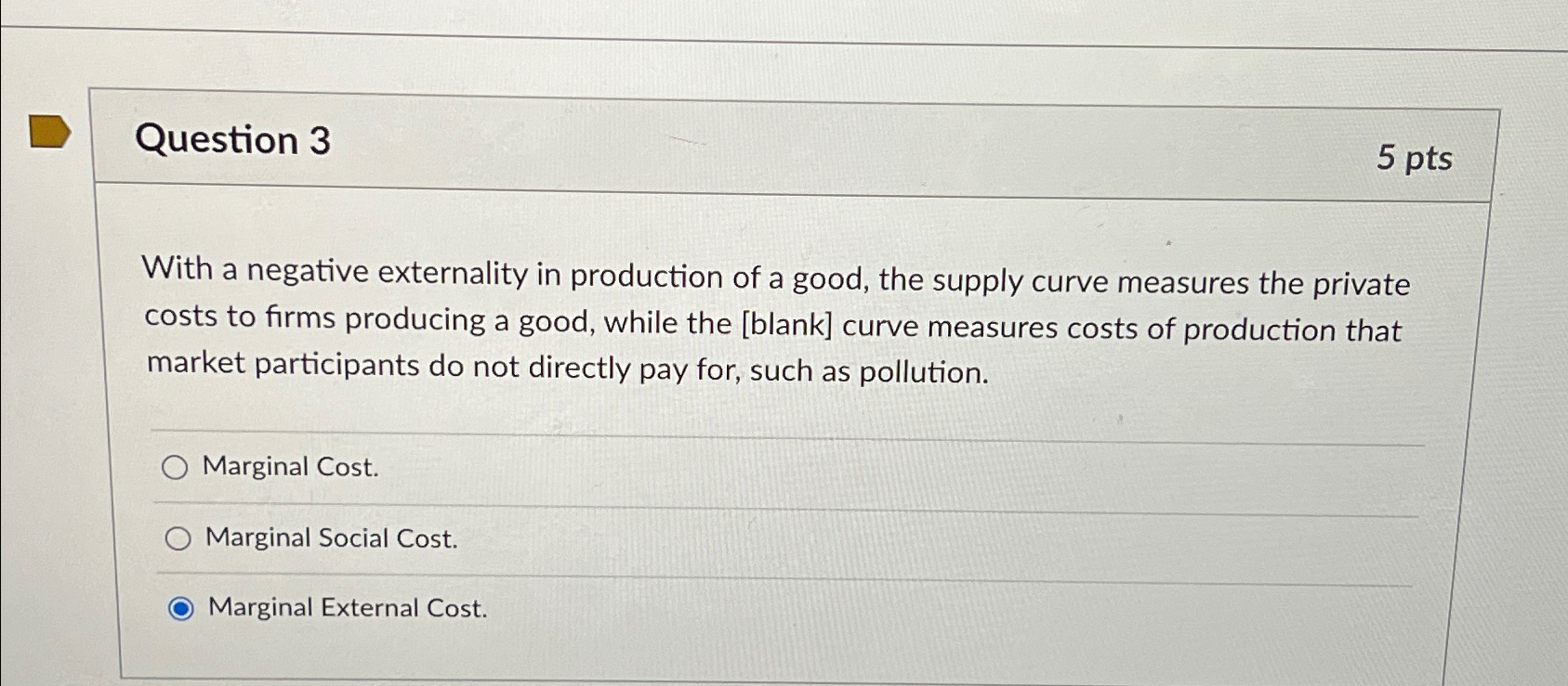 Solved Question 35 ﻿ptsWith a negative externality in | Chegg.com