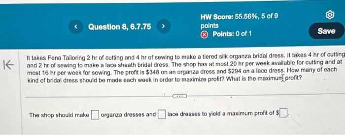 It takes Fena Tailoring 2hr of cutting and 4hr of | Chegg.com
