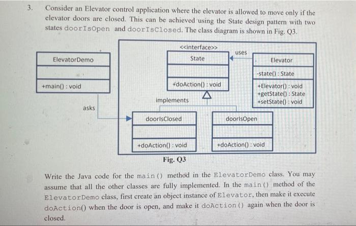 Solved 3. Consider an Elevator control application where the | Chegg.com