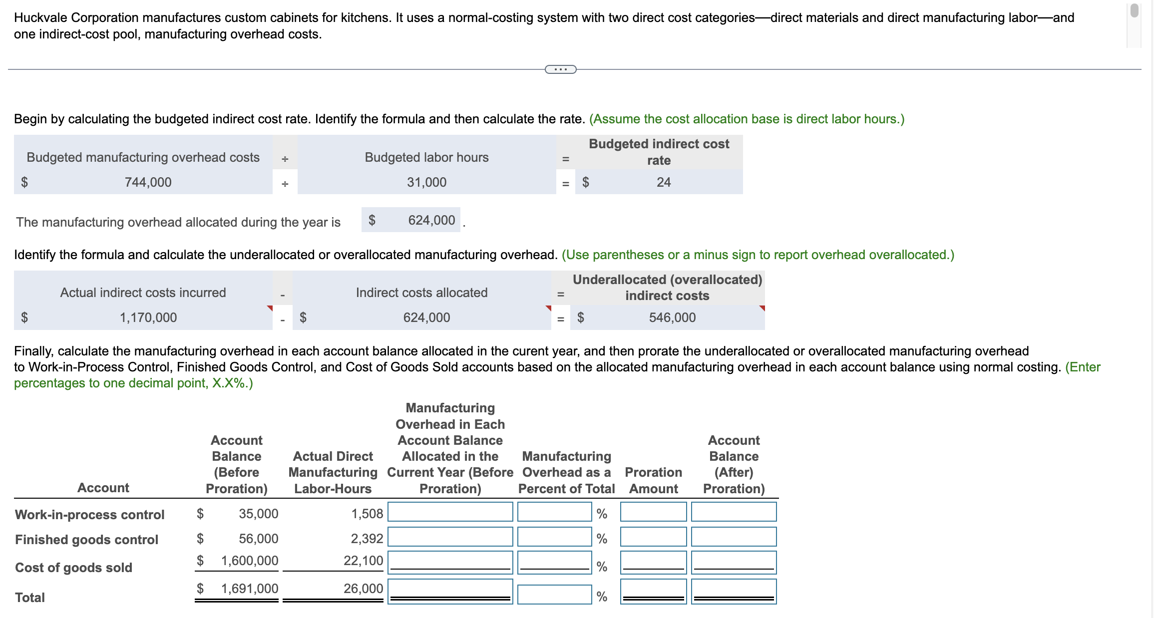 Solved one indirect-cost pool, manufacturing overhead | Chegg.com