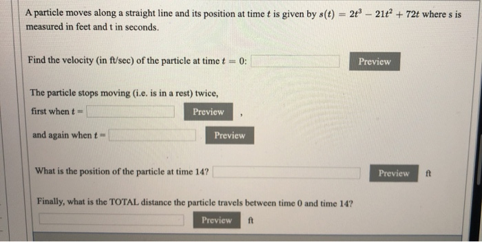 Solved A particle moves along a straight line and its | Chegg.com