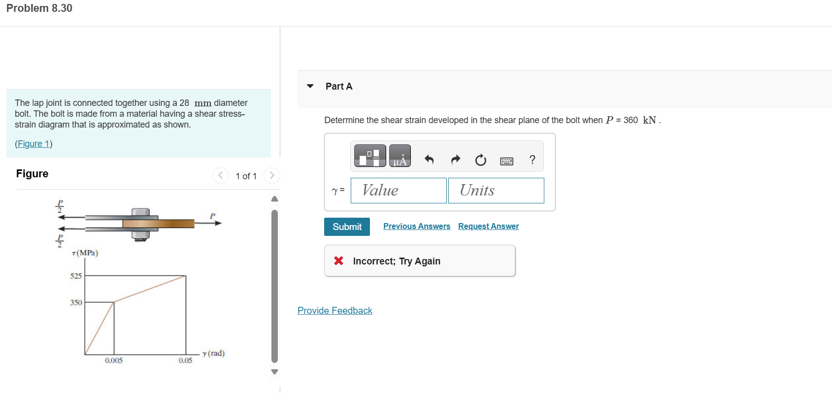 Solved The lap joint is connected together using a 28mm | Chegg.com
