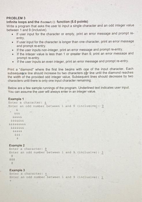Solved Write program in basic Python and please follow all | Chegg.com