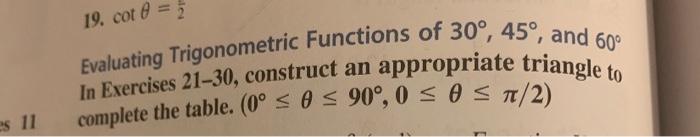 Solved Evaluating Trigonometric Functions of 30°, 45°, and | Chegg.com