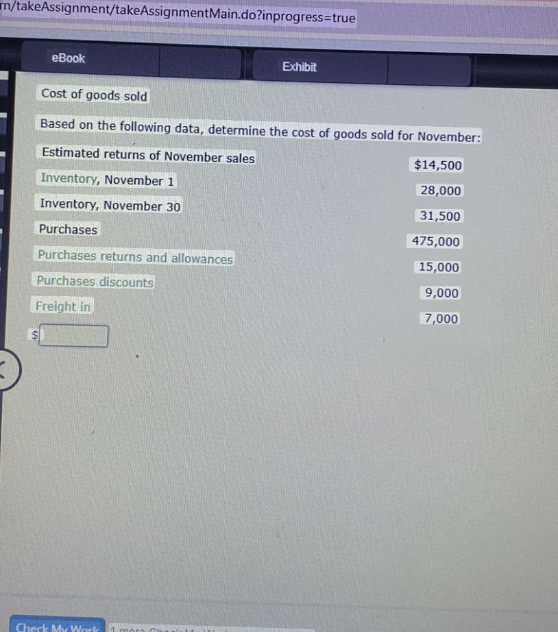 Cost of goods soldBased on the following data, | Chegg.com