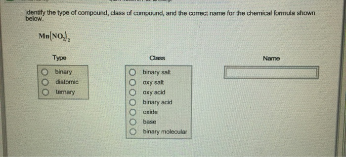 Solved Identify the type of compound, class of compound, and | Chegg.com