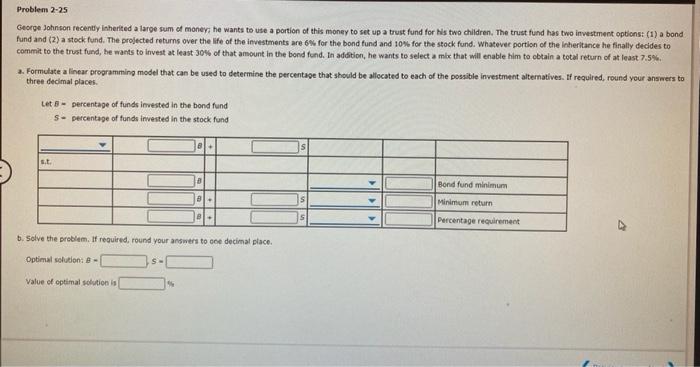 Solved Problem 2-25 George Johnson recently inherited a | Chegg.com