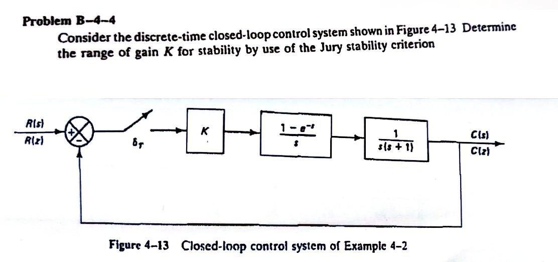 Solved Problem B-4-4 Consider the discrete-time closed-loop | Chegg.com