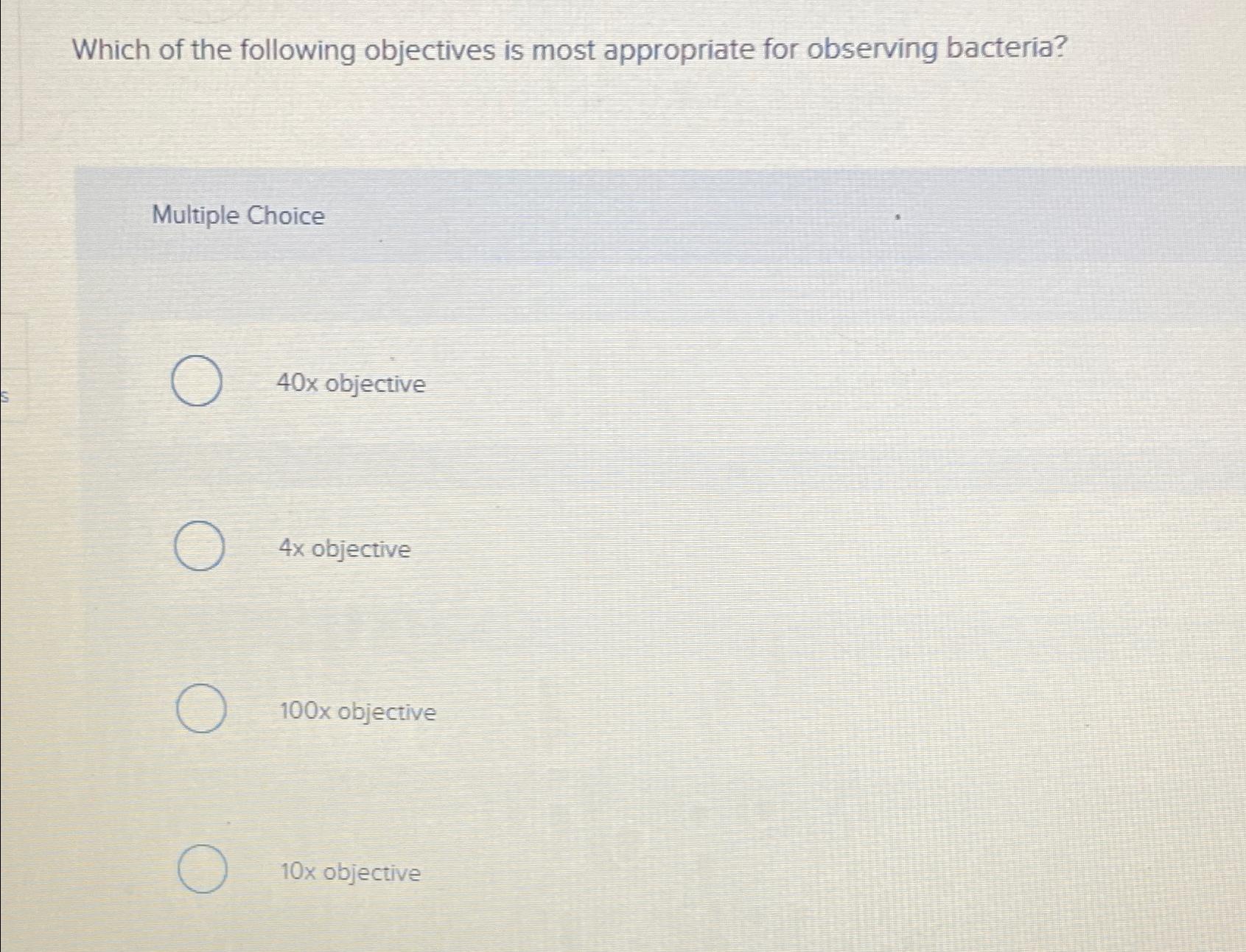 Solved Which of the following objectives is most appropriate | Chegg.com
