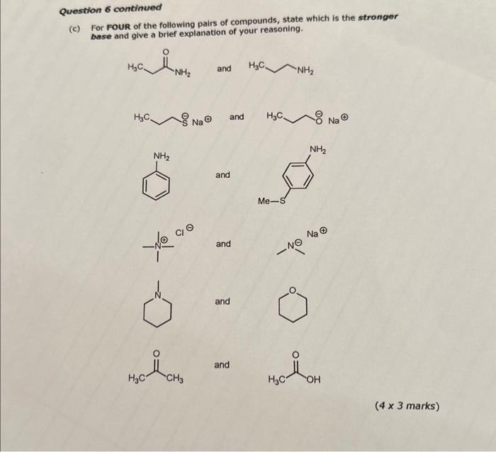 Solved 6. Answer AL parts. (a) Rank these compounds in order | Chegg.com
