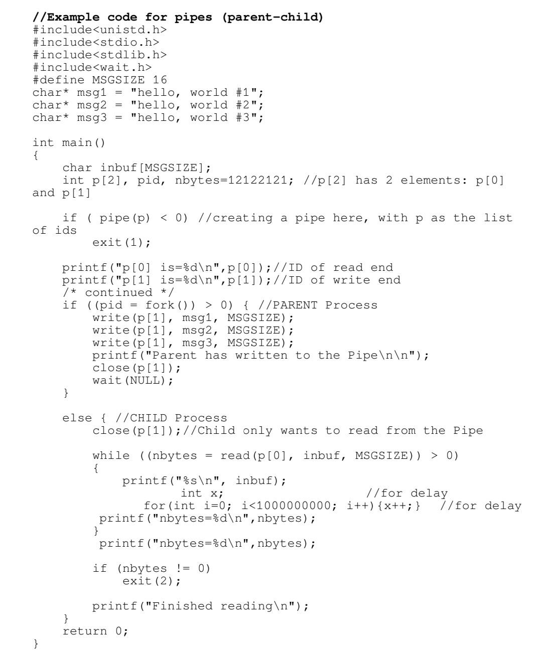 Solved Write a C program which combines both the Pipe and | Chegg.com