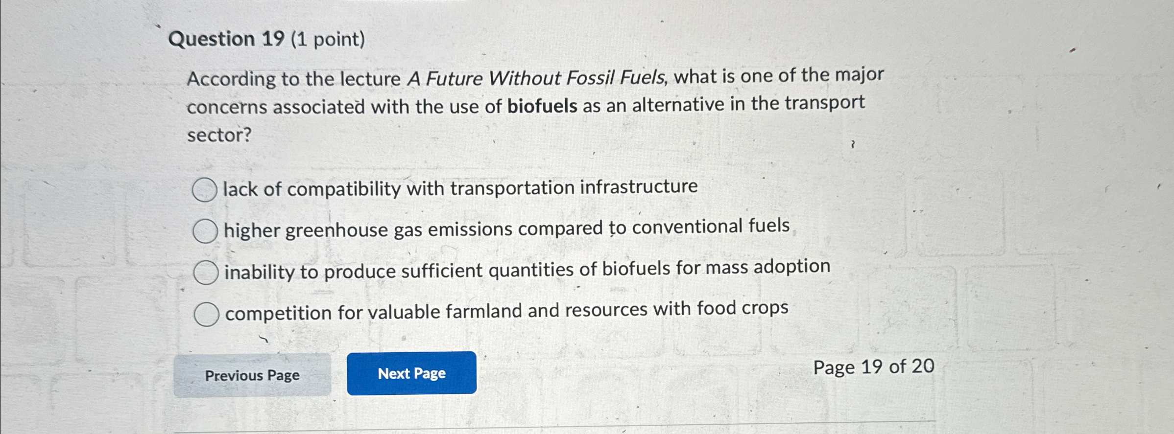 Solved Question 19 (1 ﻿point)According to the lecture A | Chegg.com