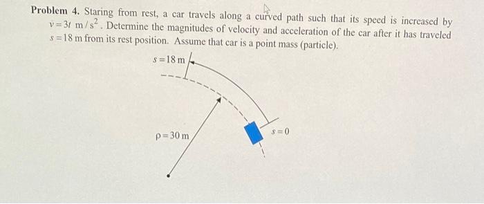 Solved Problem 4. Staring from rest, a car travels along a | Chegg.com