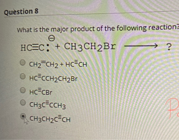 Solved What is the major product of the following reaction? | Chegg.com