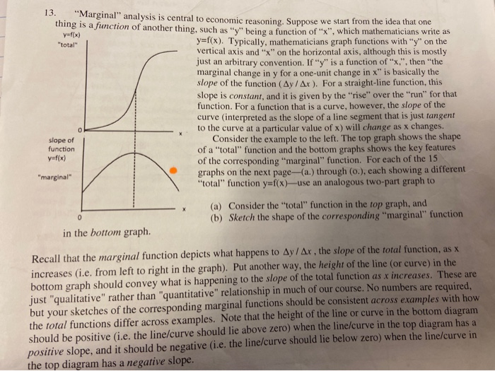 Solved 13. "Marginal analysis is central to economic | Chegg.com