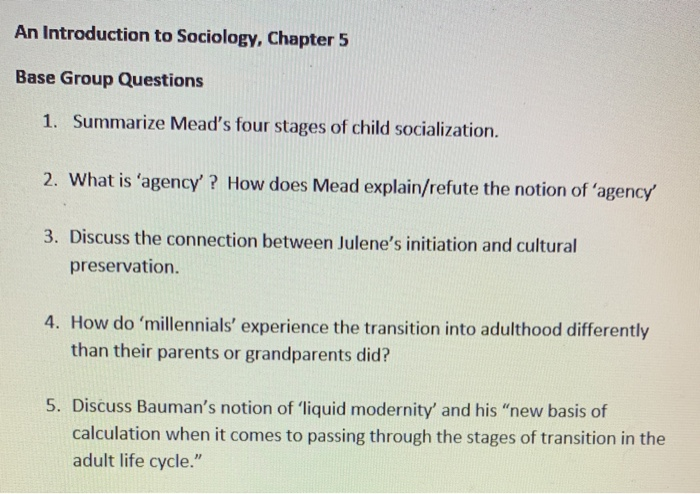 Solved An Introduction to Sociology, Chapter 5 Base Group | Chegg.com