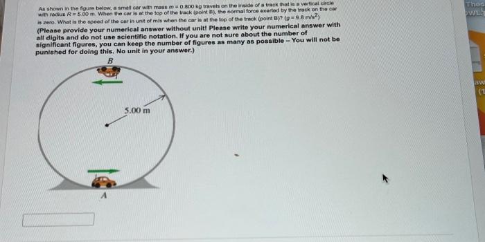 Solved As shown in the foure below, a small car with mass | Chegg.com