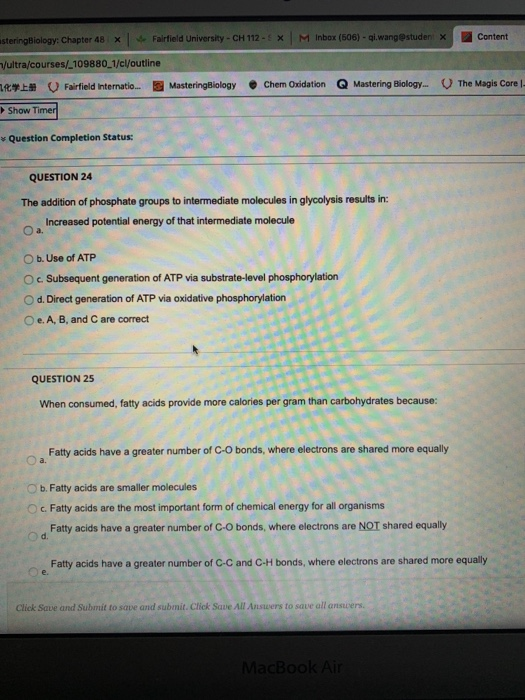 Solved * MasteringBiology: Chapter 48 X Fairfield University | Chegg.com