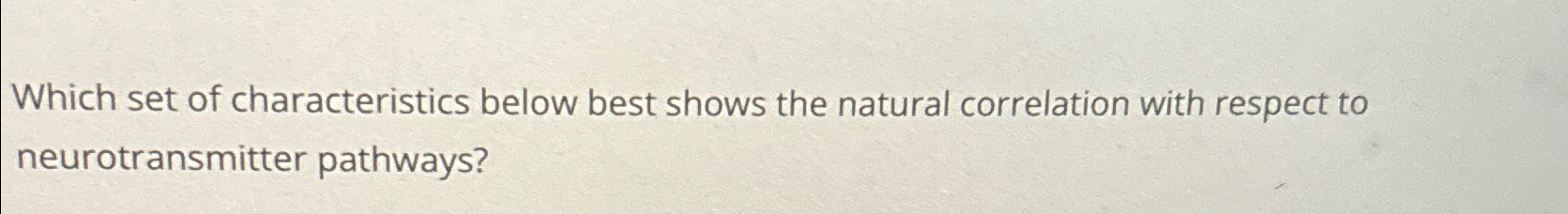 Solved Which set of characteristics below best shows the | Chegg.com