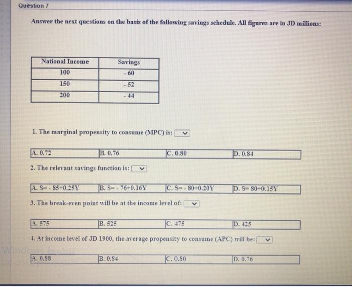 Solved Question 7 Answer the next questions on the basis of | Chegg.com ...