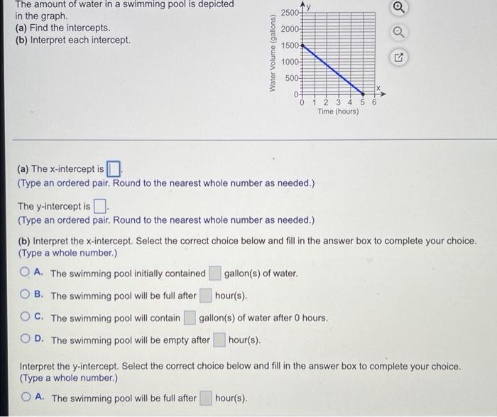 Solved The amount of water in a swimming pool is depicted in | Chegg.com
