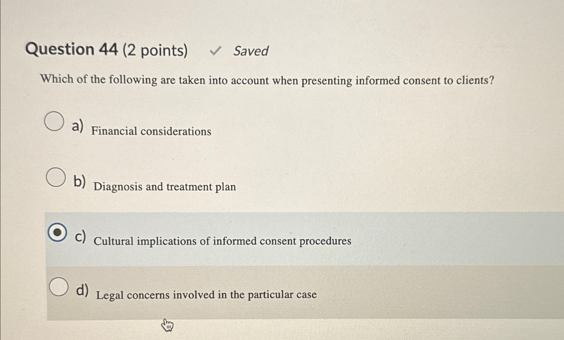 Solved Question 44 (2 ﻿points) ﻿SavedWhich of the following | Chegg.com