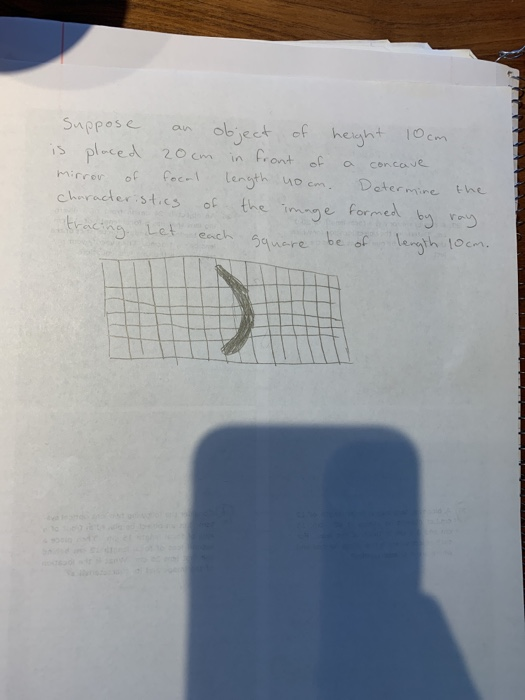 Solved Suppose an object of height 10cm is placed 20cm in | Chegg.com