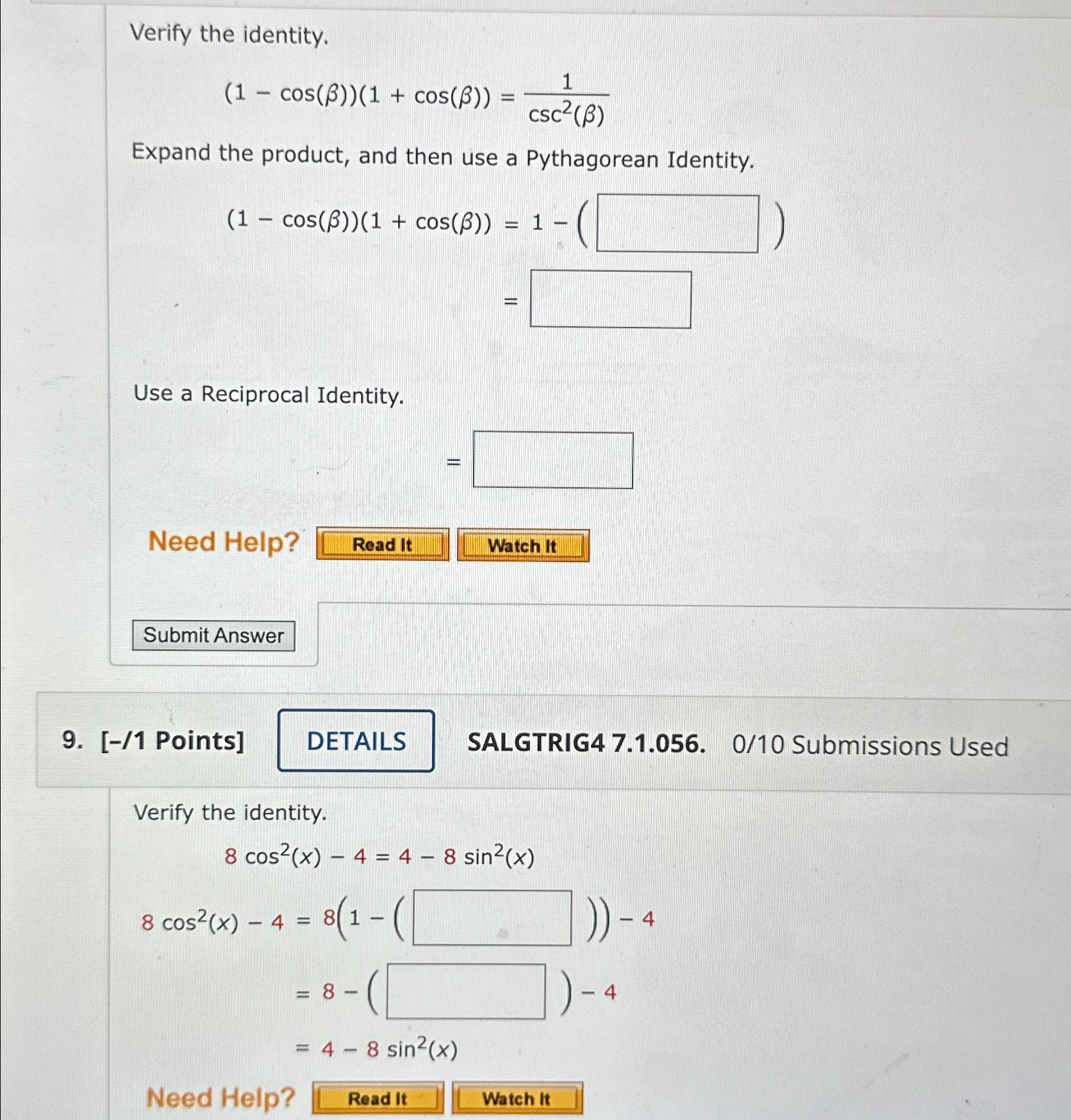 Solved Verify the | Chegg.com