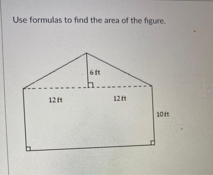 Solved Use formulas to find the area of the figure. | Chegg.com