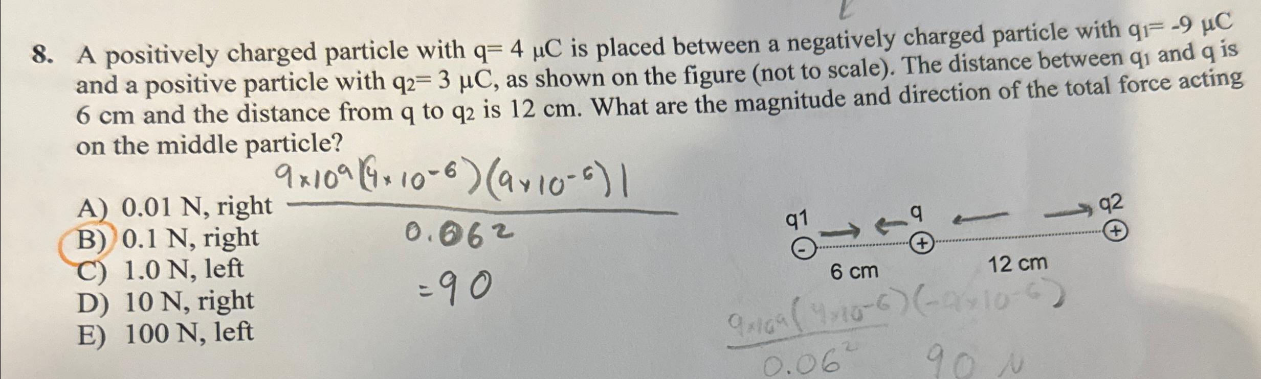 Solved A positively charged particle with q=4μC ﻿is placed | Chegg.com