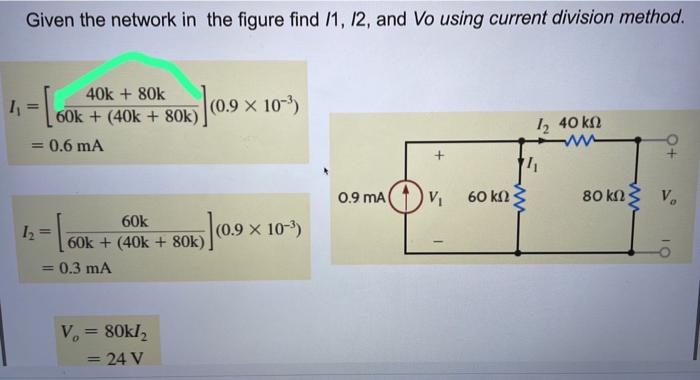 Solved Given the network in the figure find 11,12, and Vo | Chegg.com