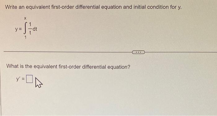 Solved Write an equivalent first-order differential equation | Chegg.com