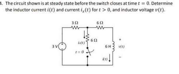 Solved The circuit shown is at steady state before the | Chegg.com