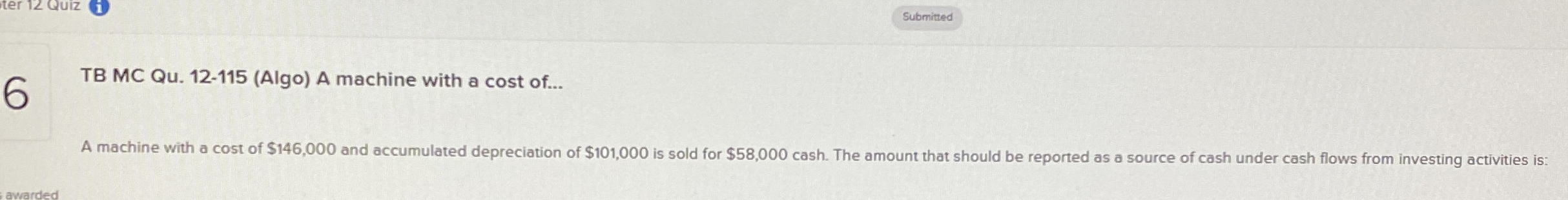Solved TB MC Qu. 12-115 (Algo) ﻿A machine with a cost of...A | Chegg.com