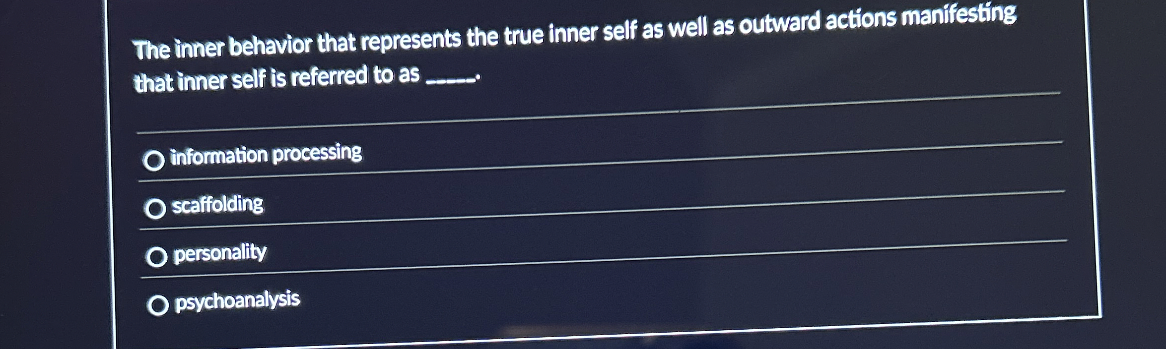 Solved The inner behavior that represents the true inner | Chegg.com