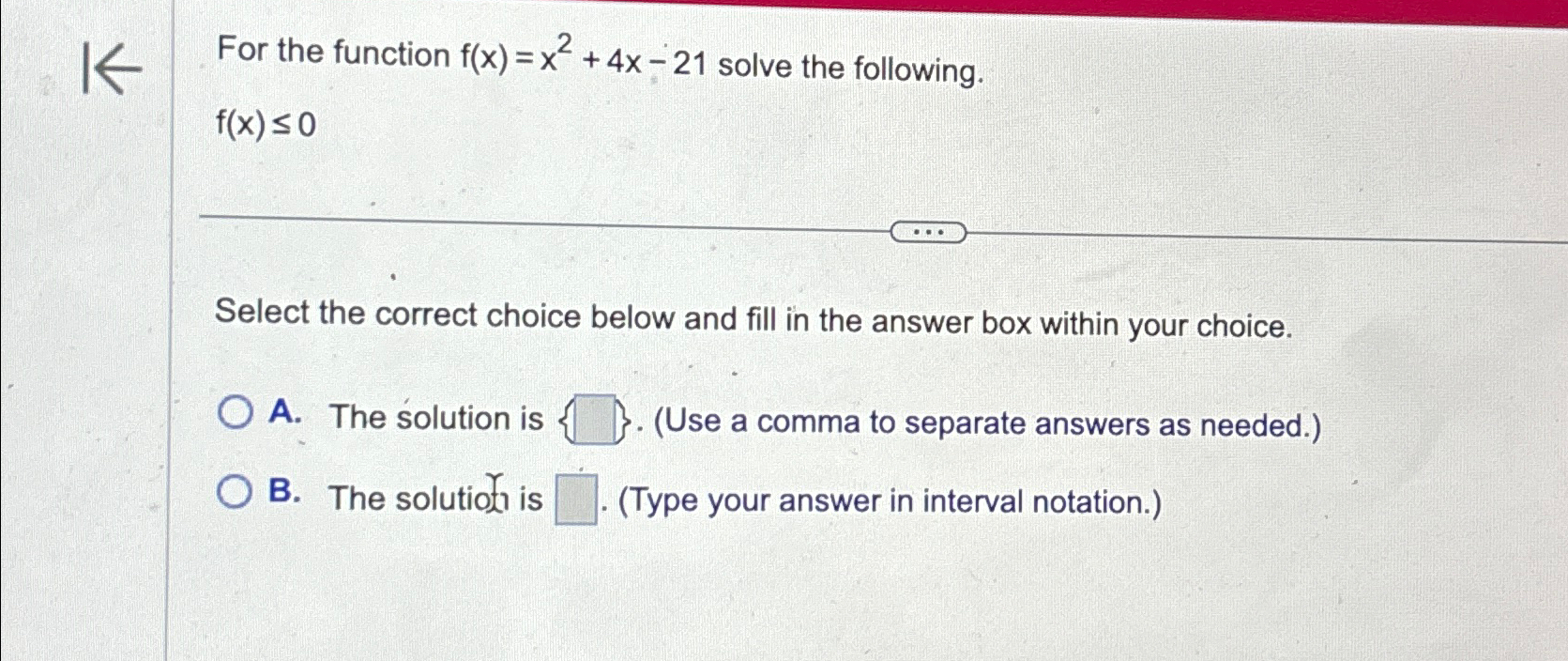 Solved For the function f(x)=x2+4x-21 ﻿solve the | Chegg.com
