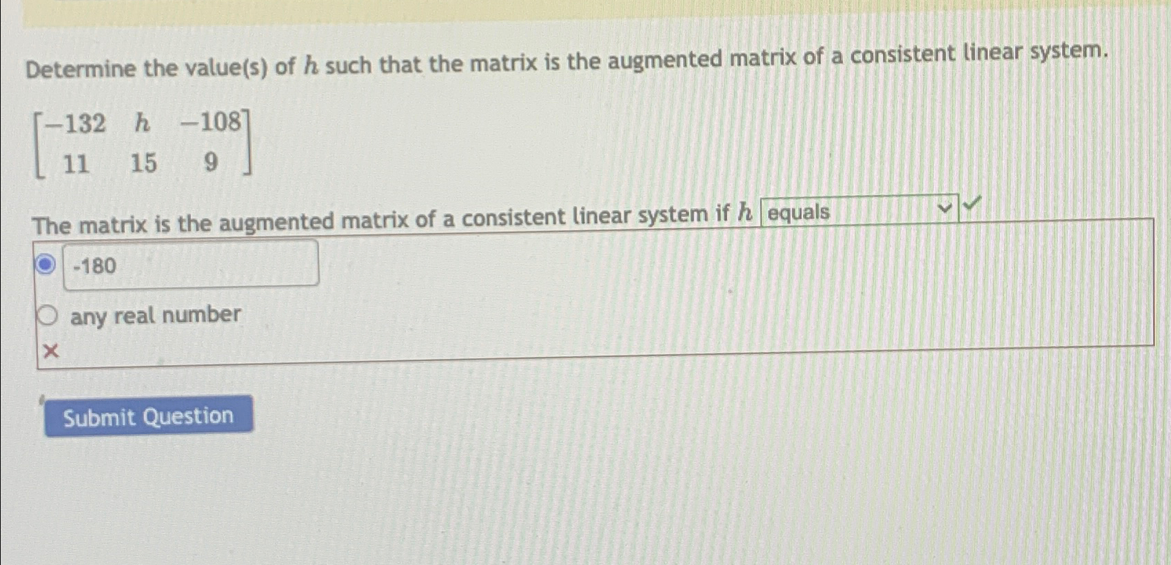 Solved Determine the value(s) ﻿of h ﻿such that the matrix is | Chegg.com