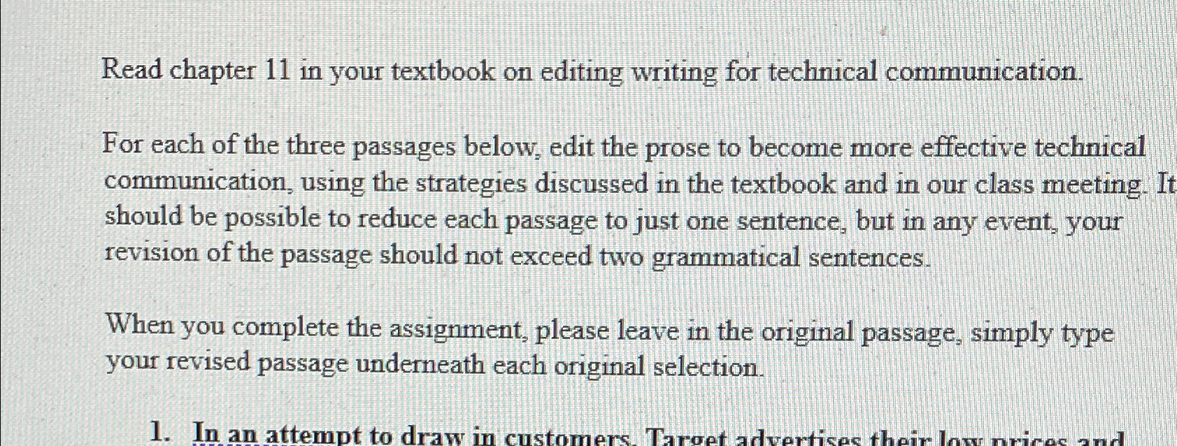 Solved Read chapter 11 ﻿in your textbook on editing writing | Chegg.com